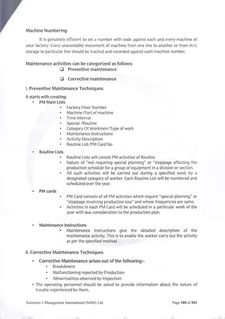 Machine Maintenance and Management processes | PDF