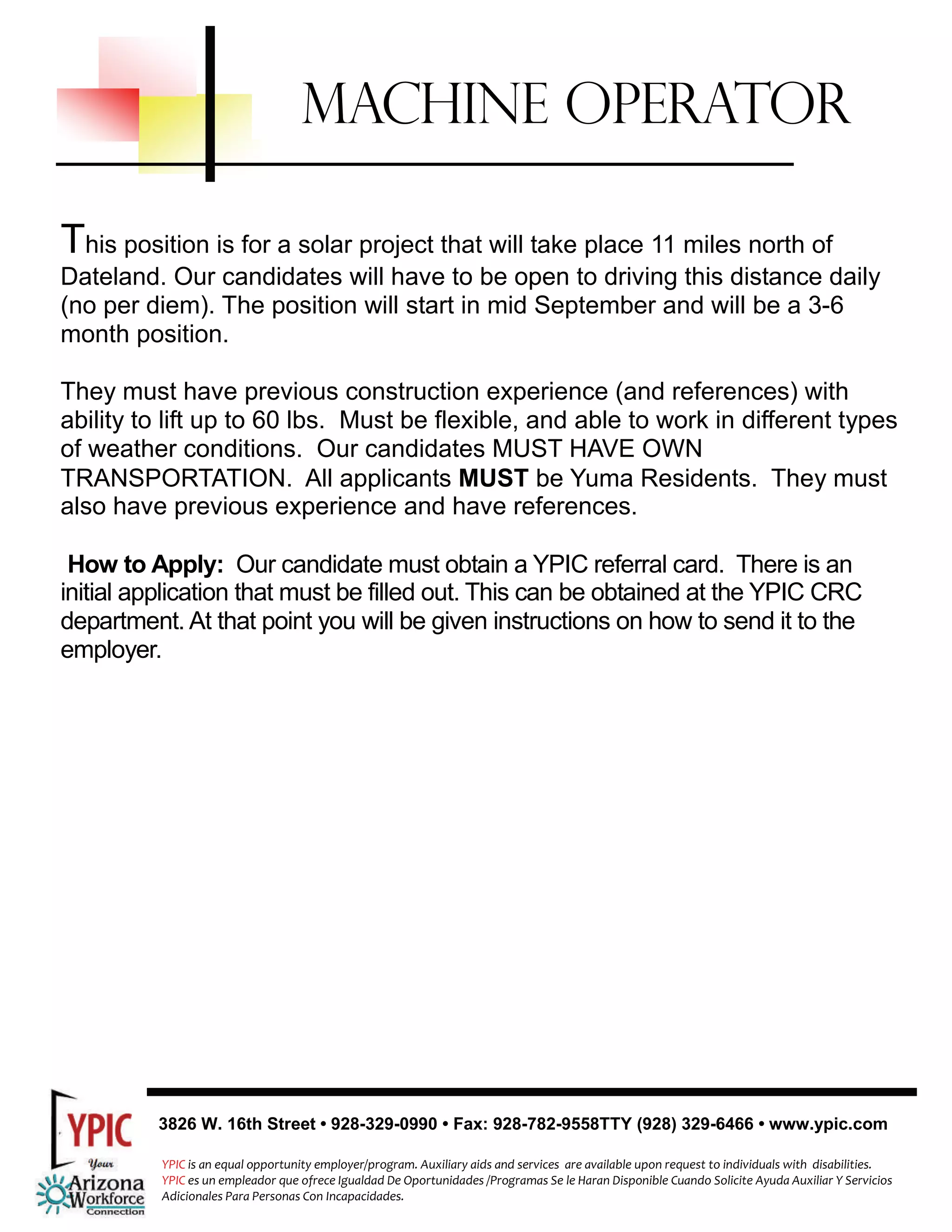 Machine Operator | PDF