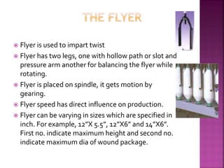 Machine parameter of speed frame | PPTX