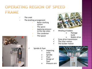 Machine parameter of speed frame | PPTX