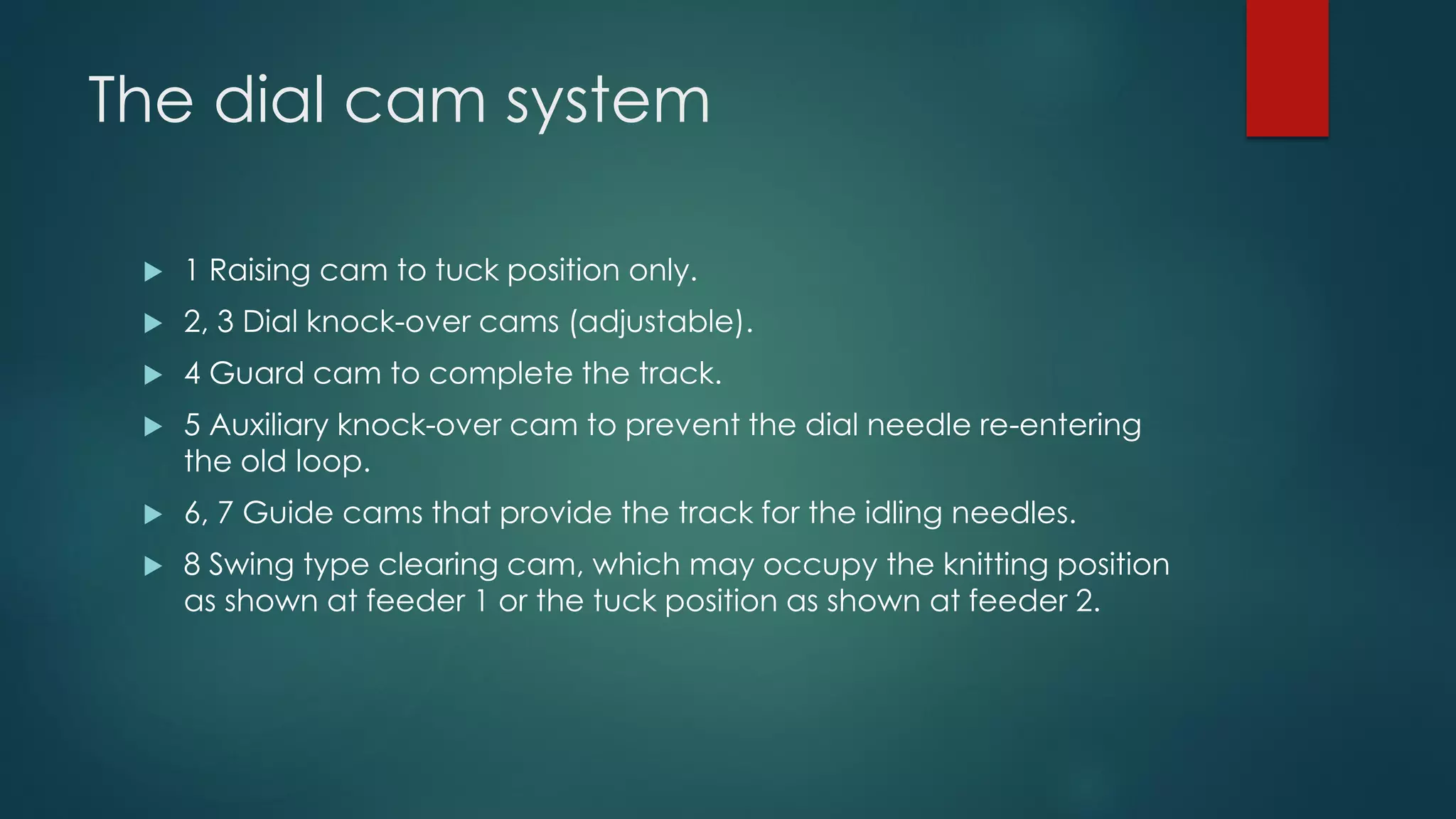 knitting Machine parts, knittging action & cam system | PDF