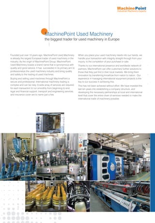 MachinePoint Used Machinery English | PDF