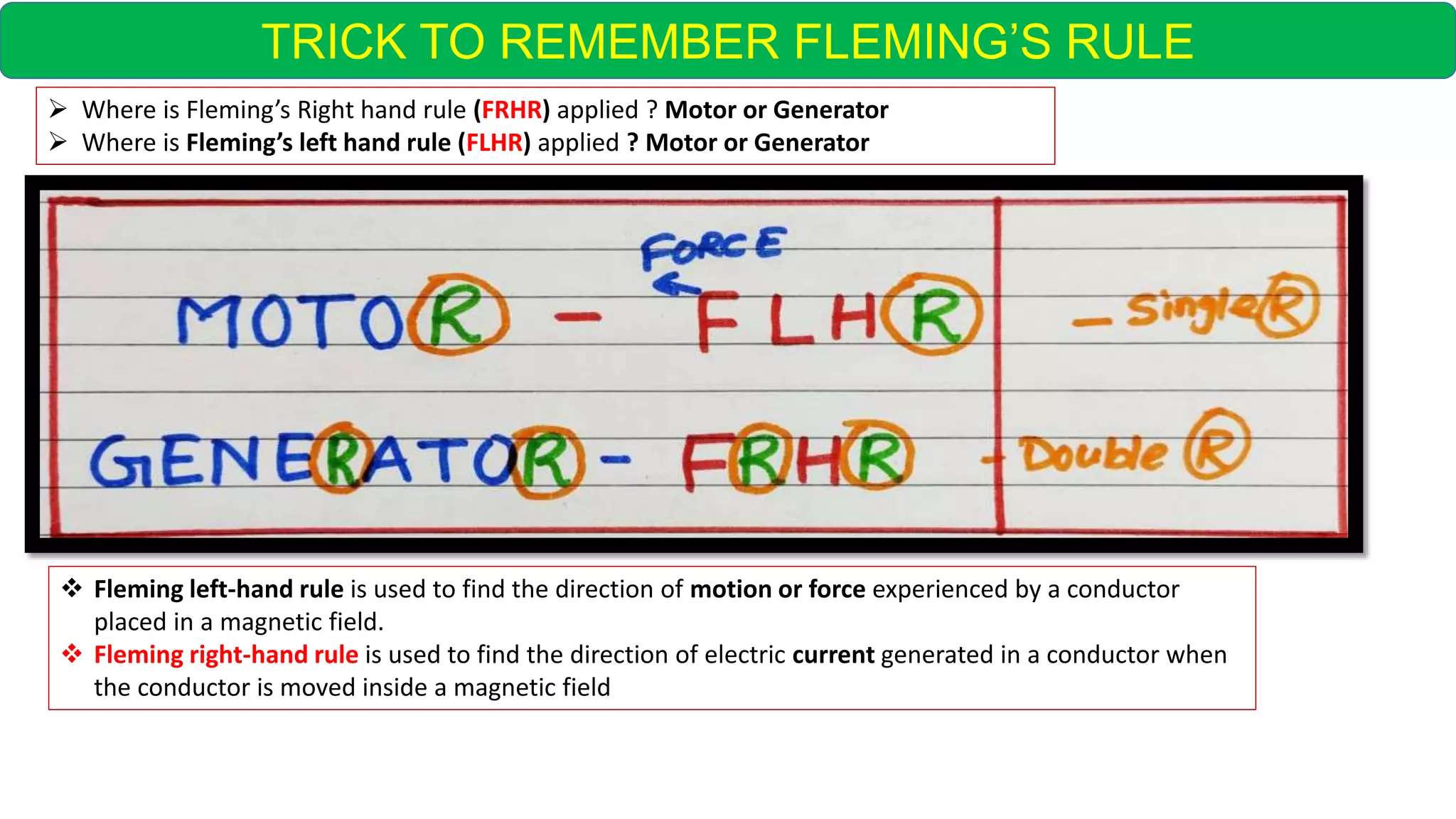WORKING PRINCIPLE OF DC MOTOR,DC GENERATOR|DAY 12|FLEMING'S LEFT-HAND ...