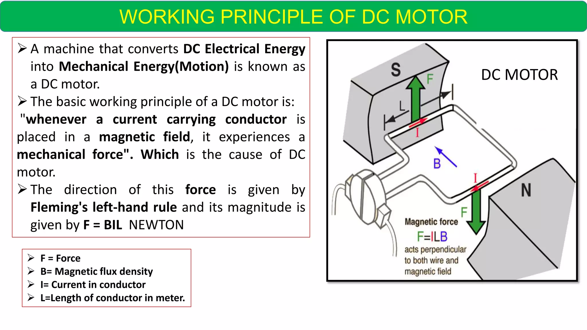 WORKING PRINCIPLE OF DC MOTOR,DC GENERATOR|DAY 12|FLEMING'S LEFT-HAND ...