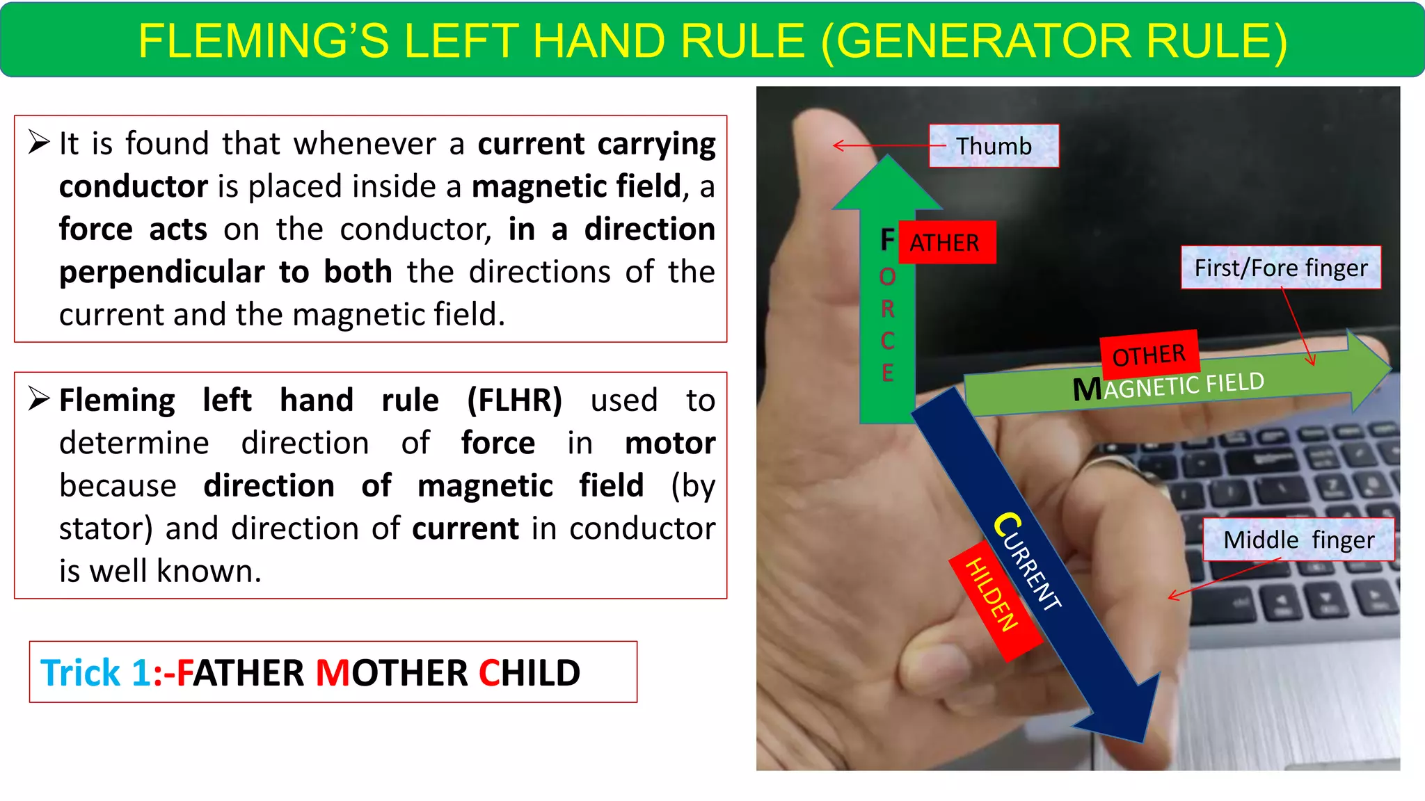 WORKING PRINCIPLE OF DC MOTOR,DC GENERATOR|DAY 12|FLEMING'S LEFT-HAND ...