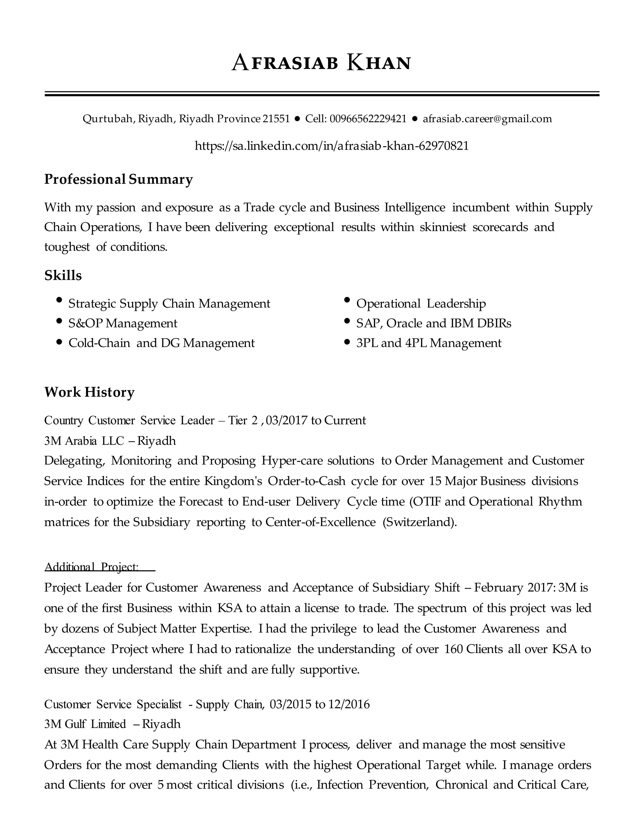 Machine Readable ATS resume - Afrasiab Khan | DOCX