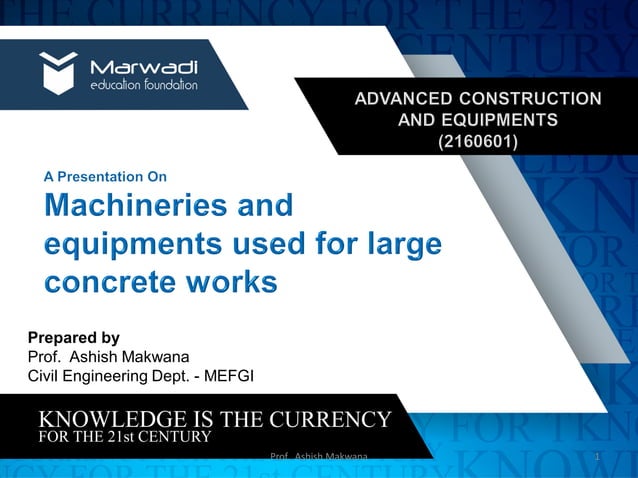 Machineries and equipments used for large concrete works_Advanced ...