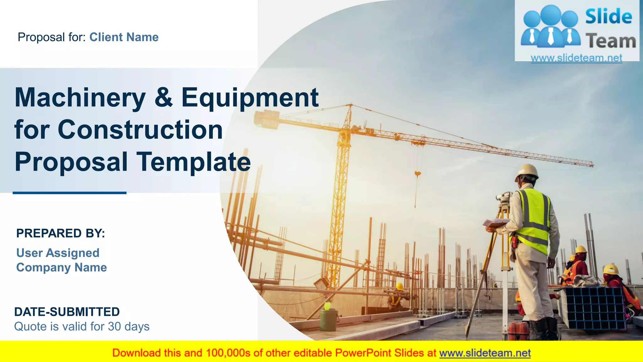 Machinery And Equipment For Construction Proposal Template PowerPoint Presentation Slides | PDF