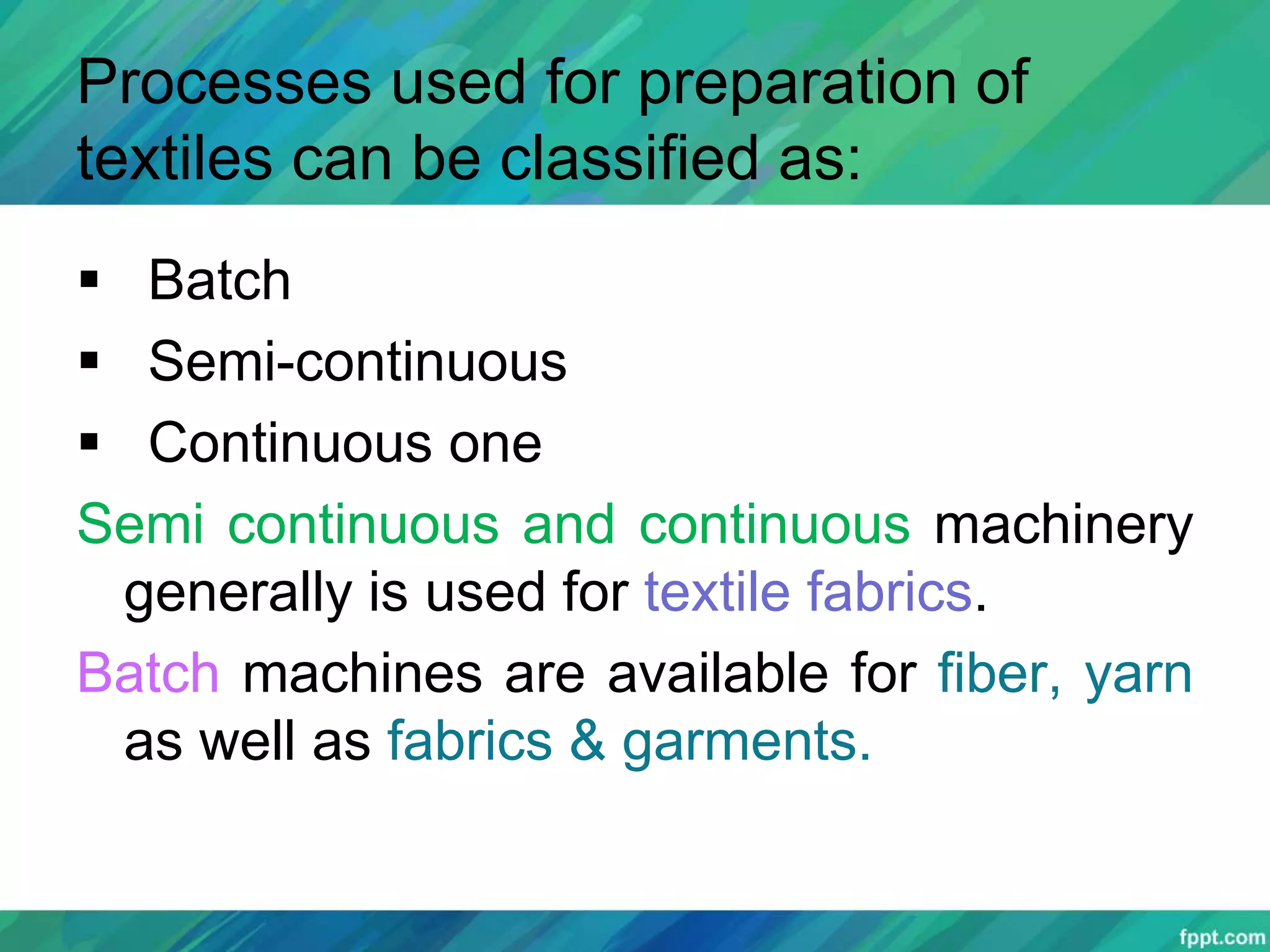 Machinery for preparation of textile | PPT