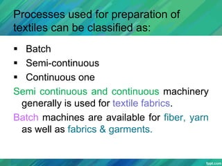 Machinery for preparation of textile | PPT