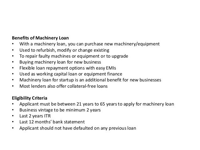 Machinery Loan | PPTX