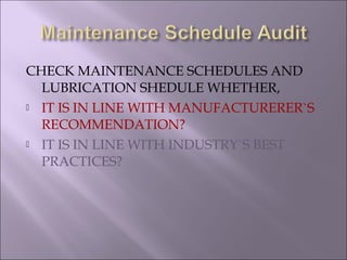 Machinery maintenance audit by winsys smc | PPT