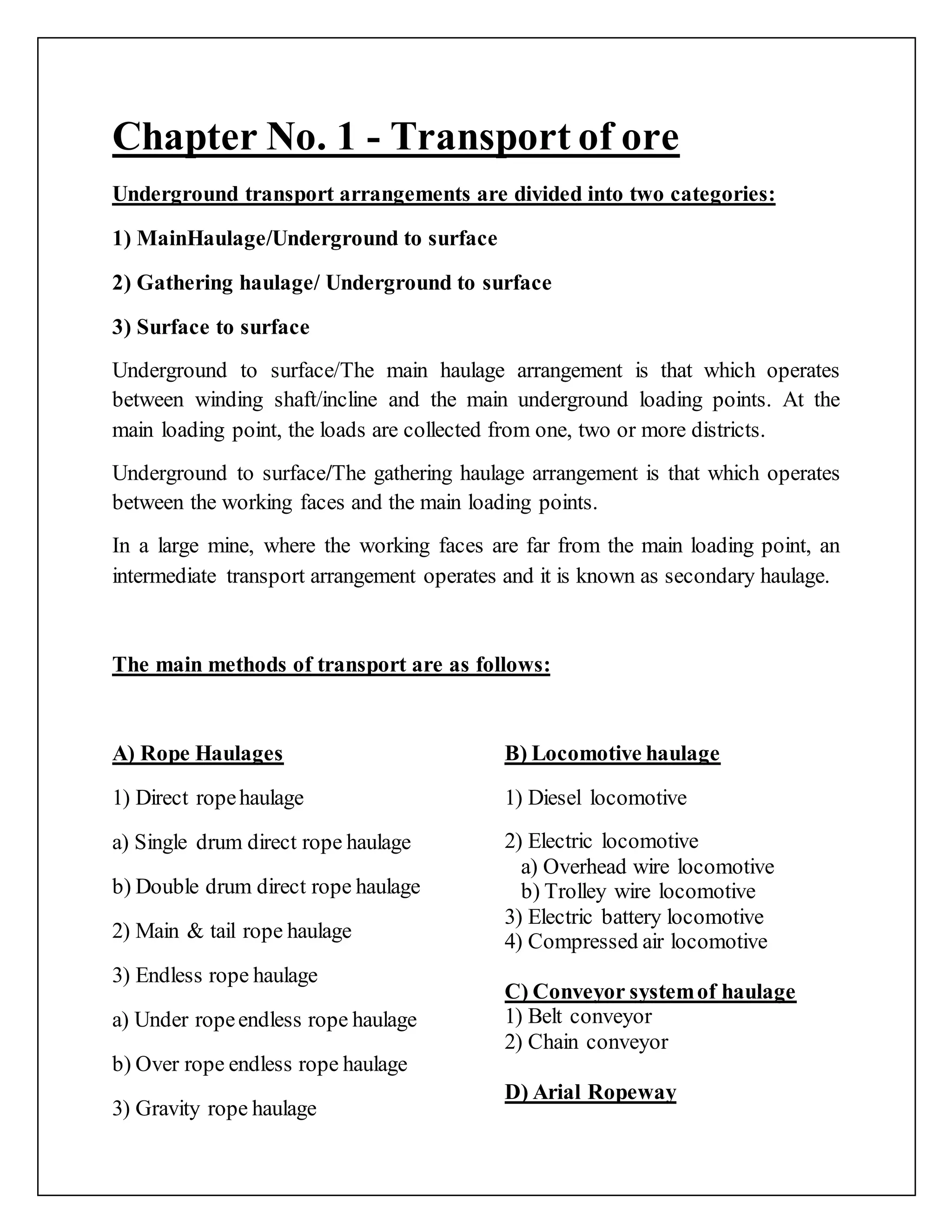 Mining Machinery Learning Material | DOCX