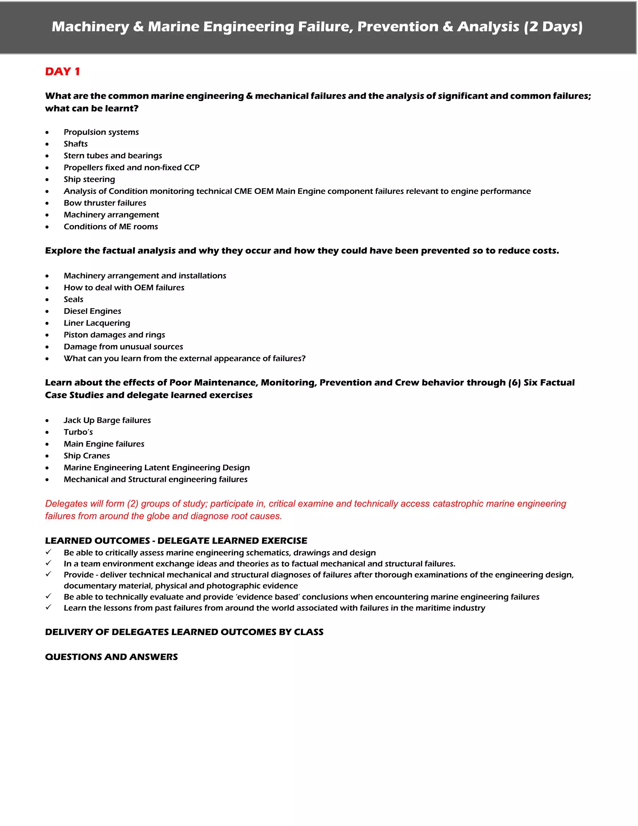 Machinery & Marine engineering failure prevention & analysis PETRO1 | PDF