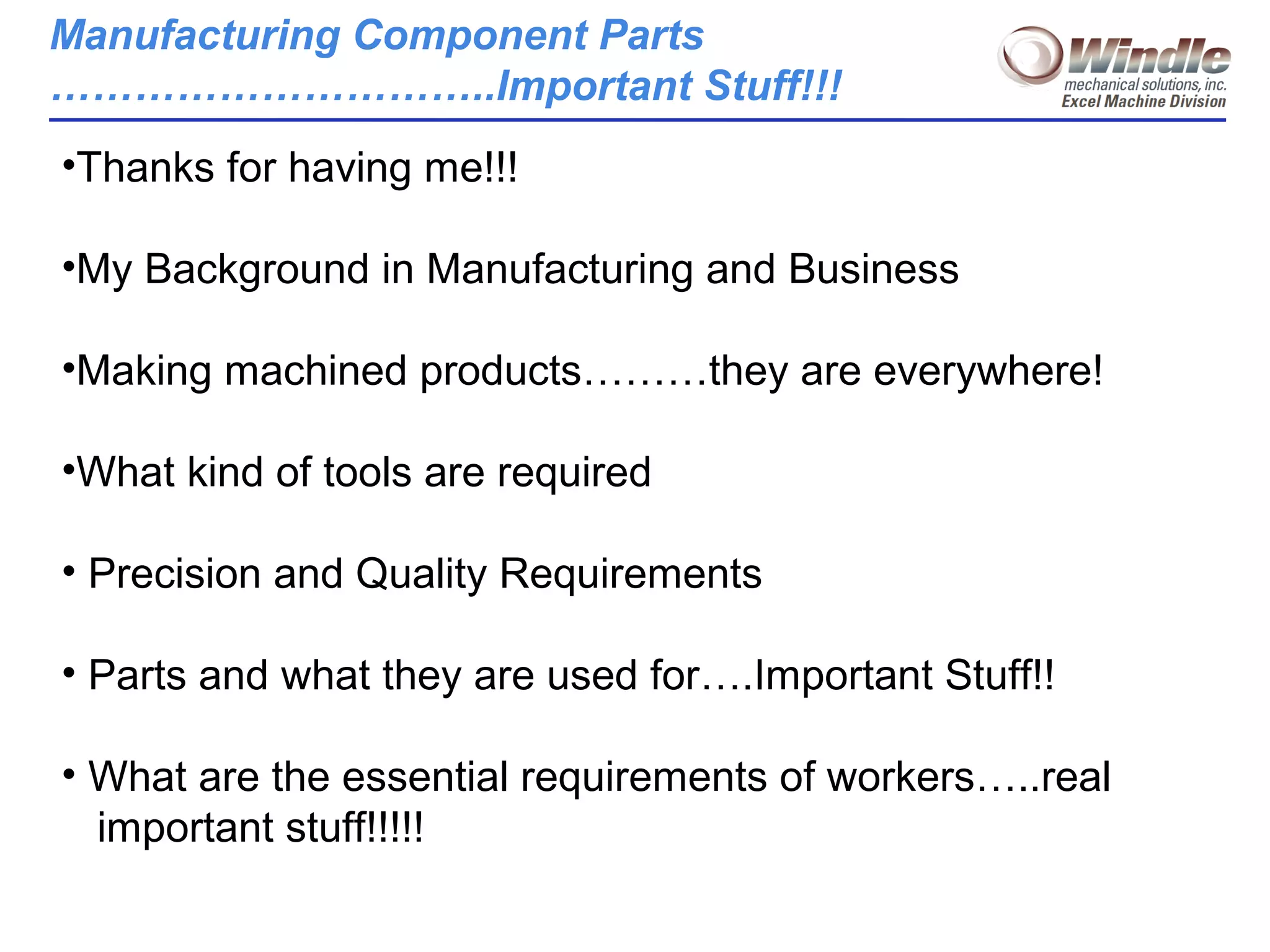 Machine Shop Presentation - Middle School | PPT