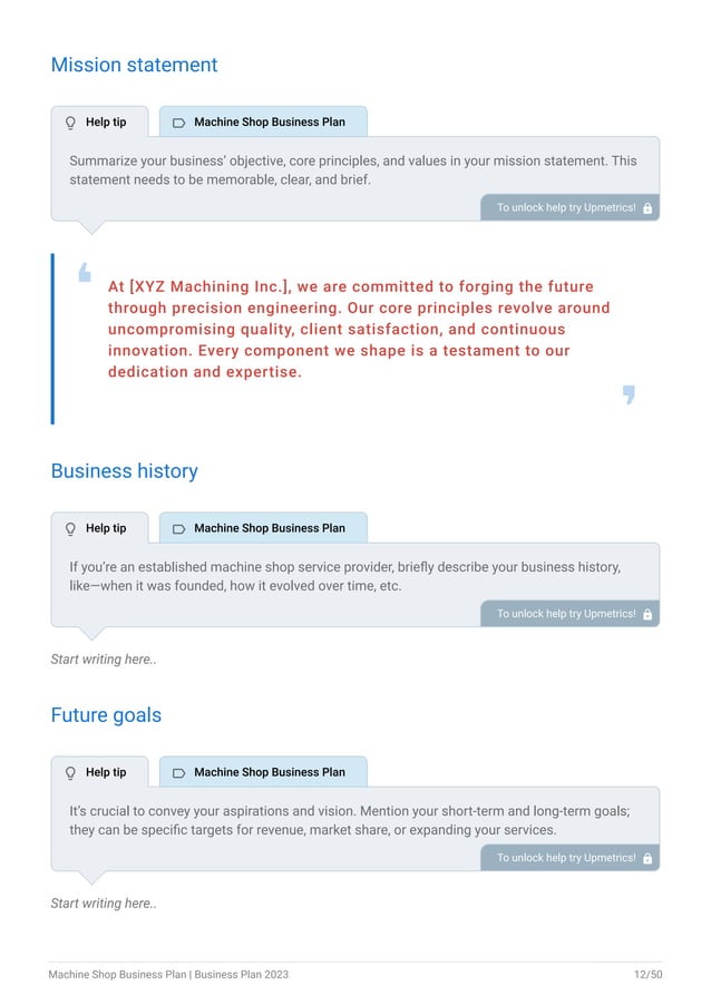 machine shop business plan | PDF | Business Accounting & Finance | Business