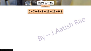 Machine shop theory | PDF