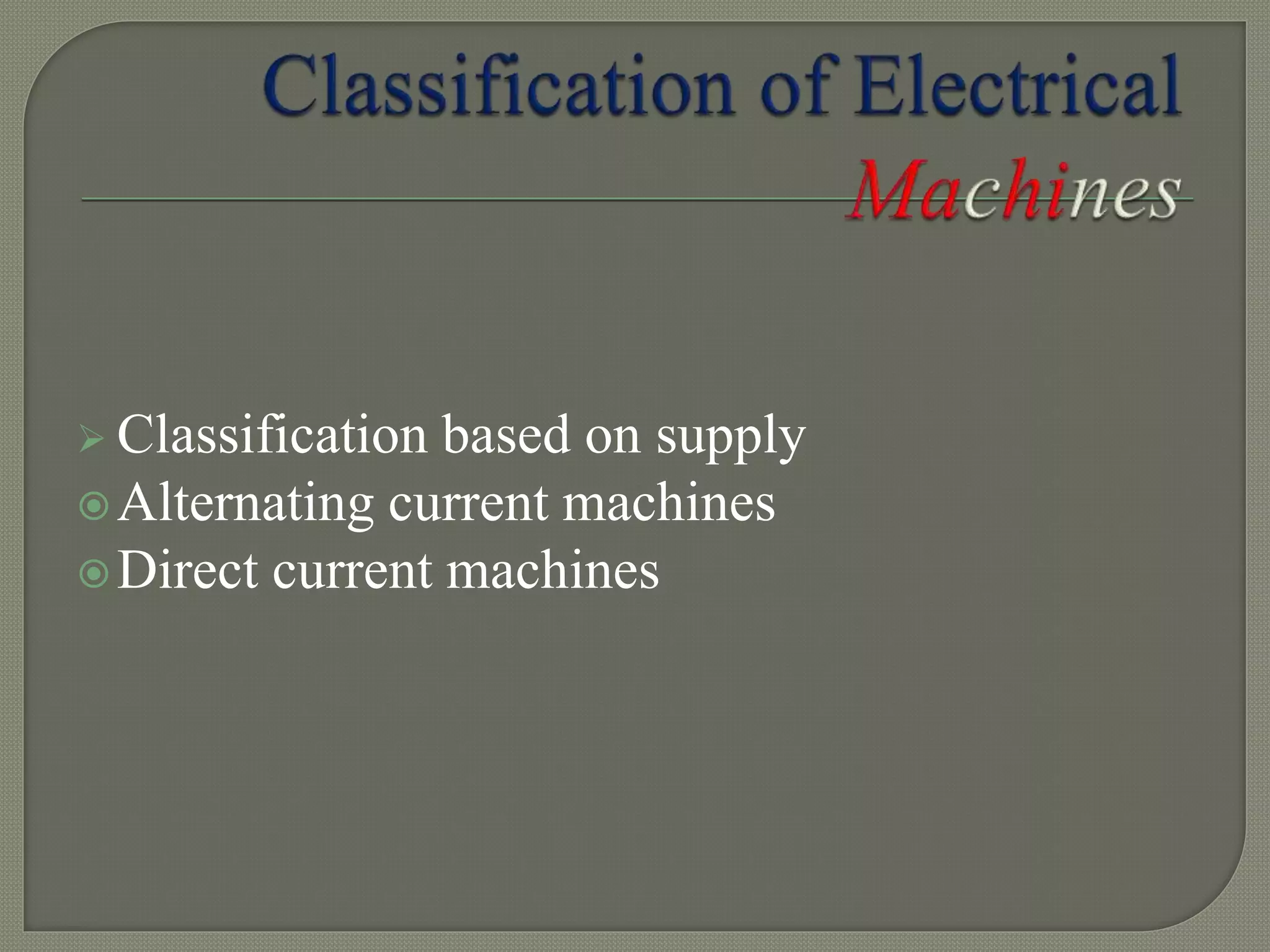 electrical machines | PPTX