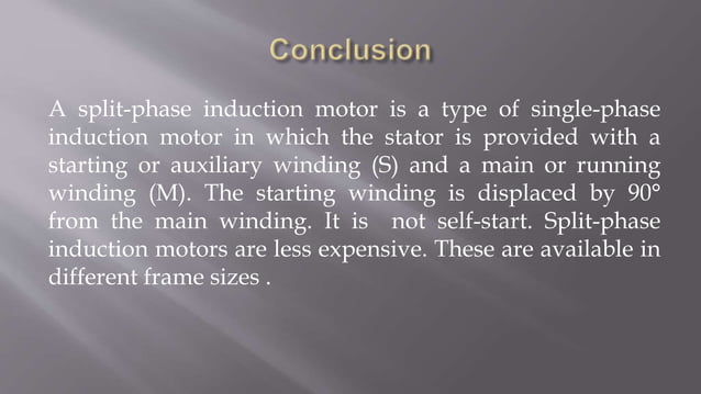 Split phase motor.pptx | Physics | Science
