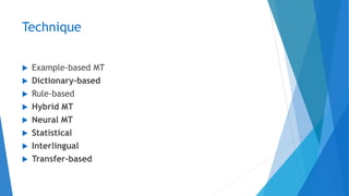 Machine translation | PPTX