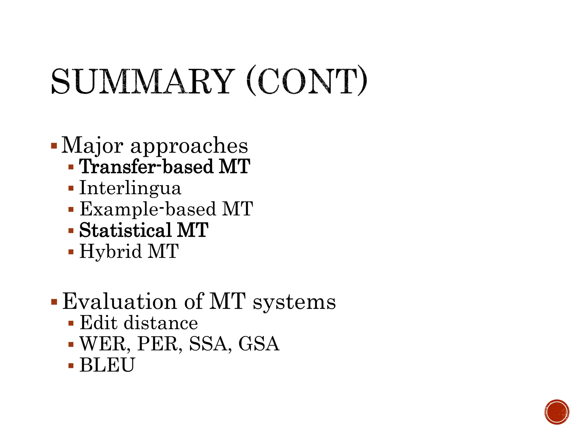 Machine Translation ppt for engineering students | PPT