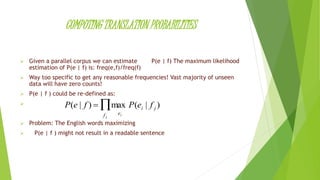 Machine translation from English to Hindi | PPTX