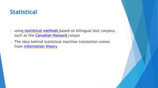 Machine translation ppt by shantanu arora | PPTX