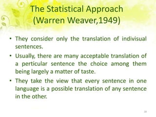 Machine translation with statistical approach | PPT
