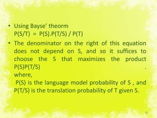 Machine translation with statistical approach | PPT