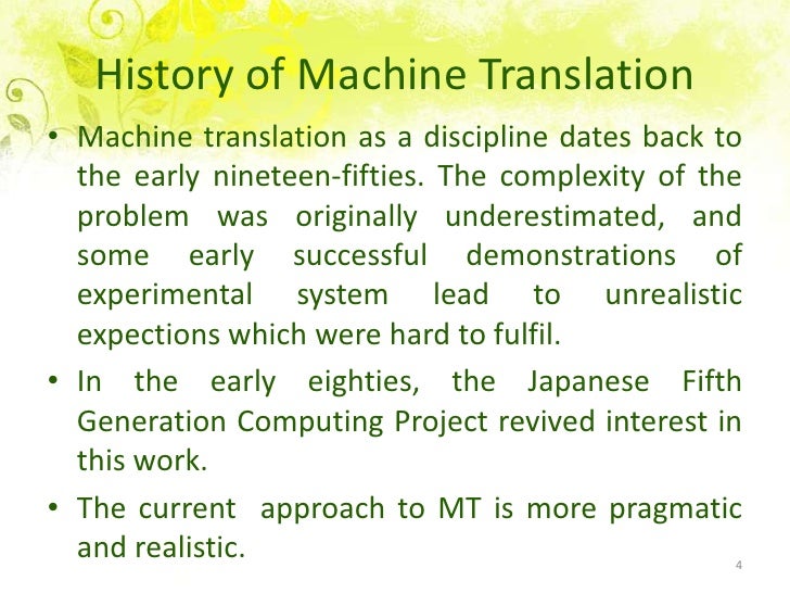 Machine translation with statistical approach