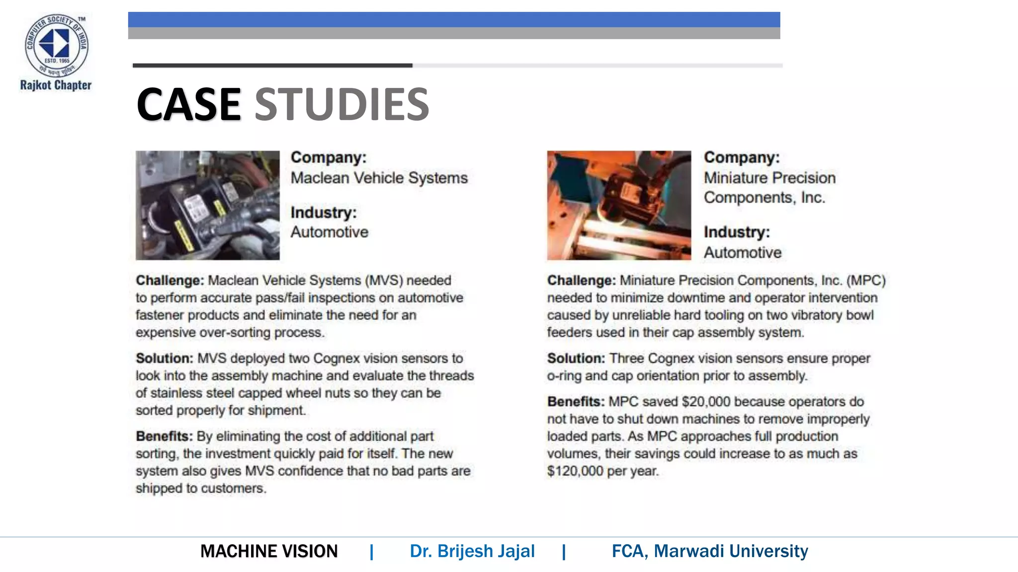 Introduction to Machine Vision and its applications | PPTX