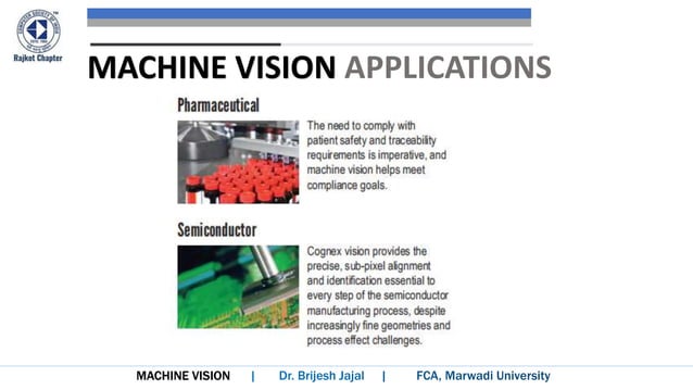 Introduction to Machine Vision and its applications | PPTX