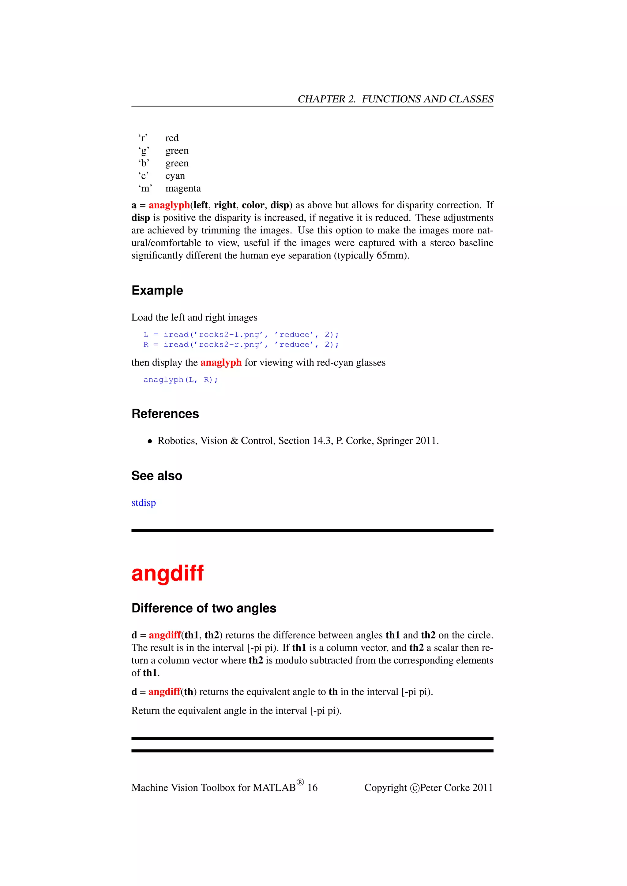 Machine Vision Toolbox for MATLAB (Relese 3) | PDF