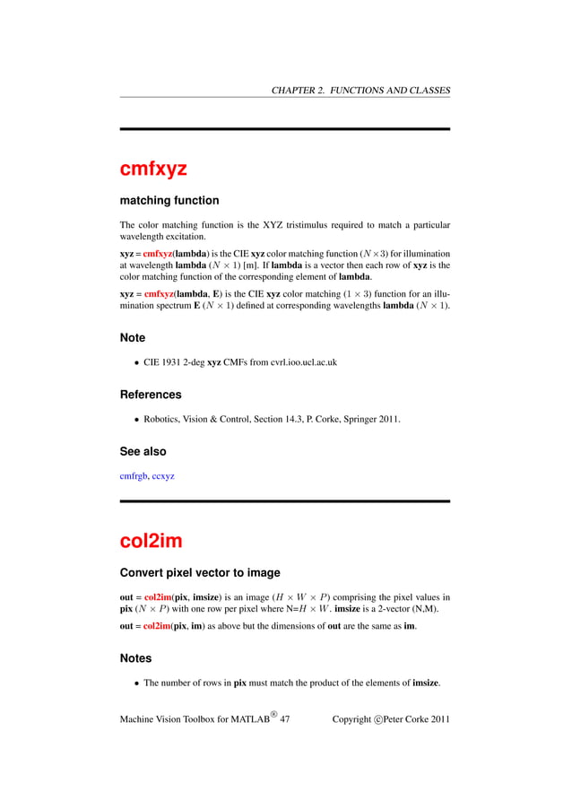 Machine Vision Toolbox for MATLAB (Relese 3) | PDF | Robotics | Technology & Computing