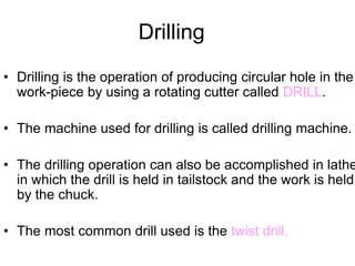 Machining4 . drilling machine PowerPoint | PPT