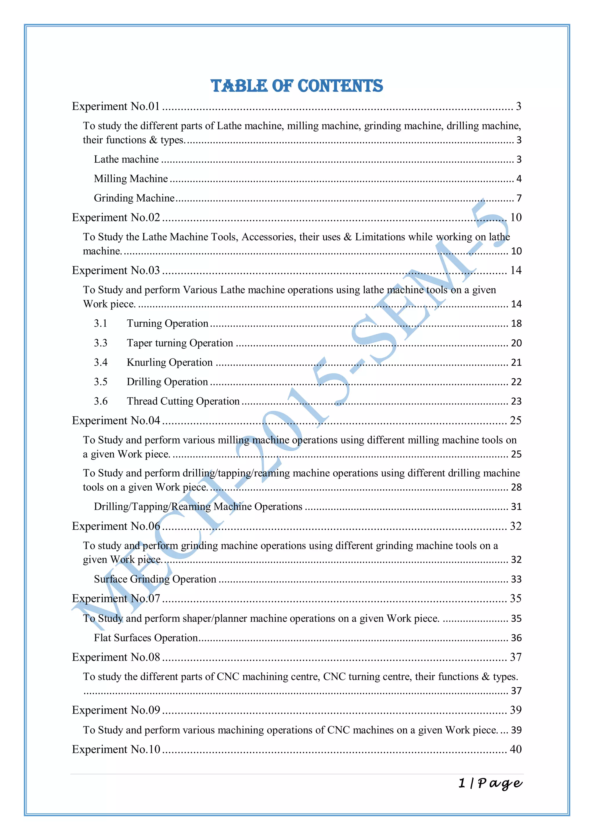 Machining technology lab manual mechanical.manufacturing technology 2 ...