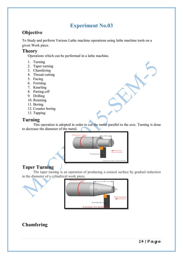 Machining technology lab manual mechanical.manufacturing technology 2 ...