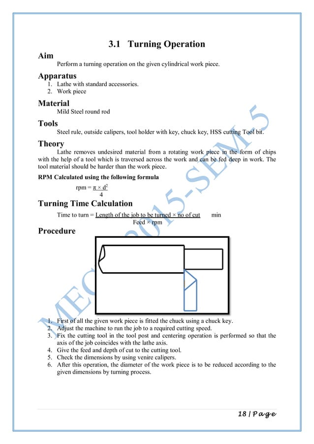 Machining technology lab manual mechanical.manufacturing technology 2 ...