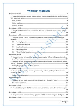 Machining technology lab manual mechanical.manufacturing technology 2 ...