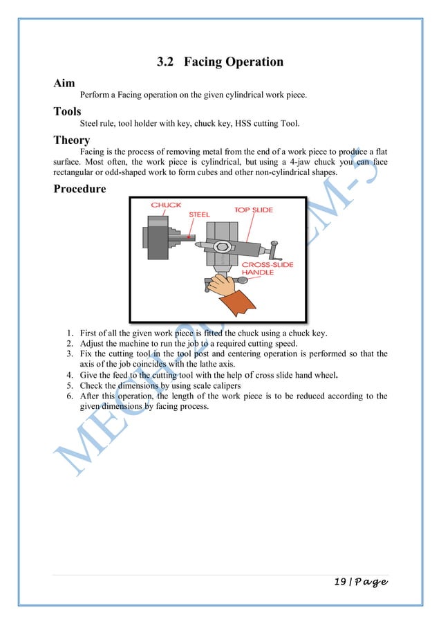 Machining technology lab manual mechanical.manufacturing technology 2 ...