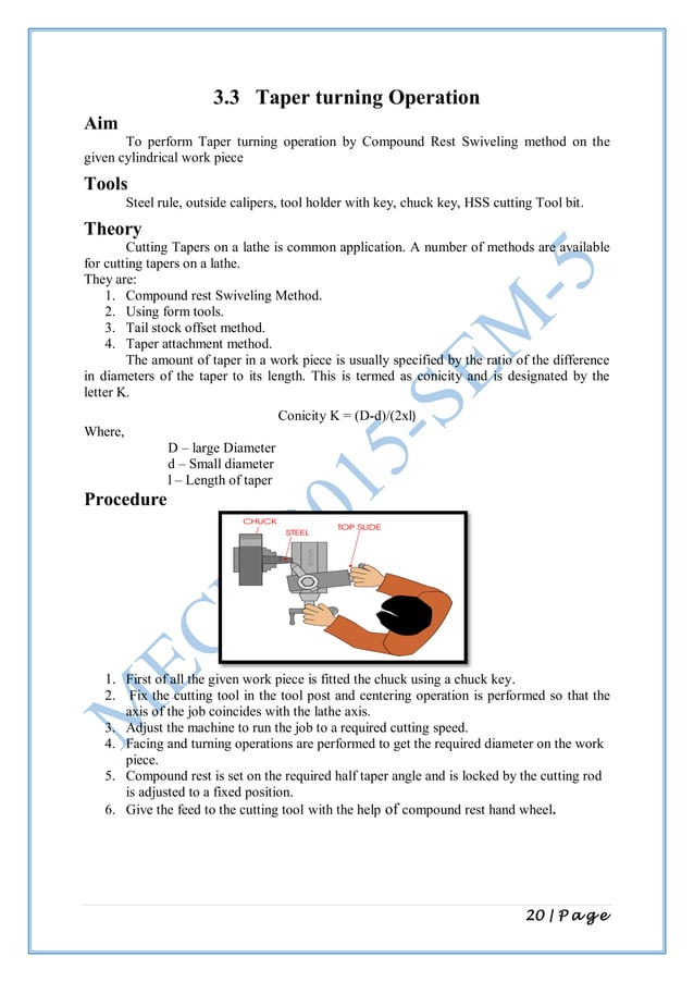 Machining technology lab manual mechanical.manufacturing technology 2 ...