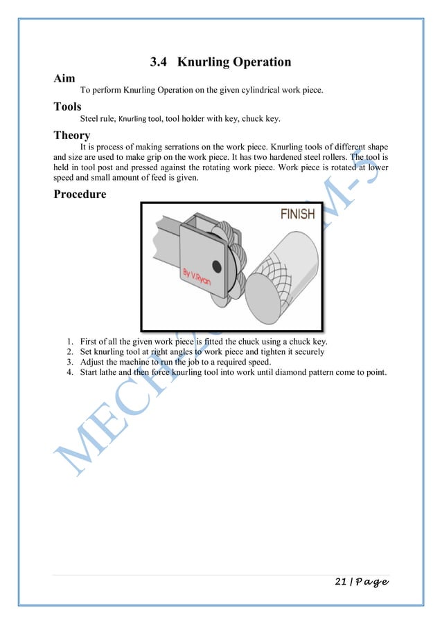 Machining technology lab manual mechanical.manufacturing technology 2 ...