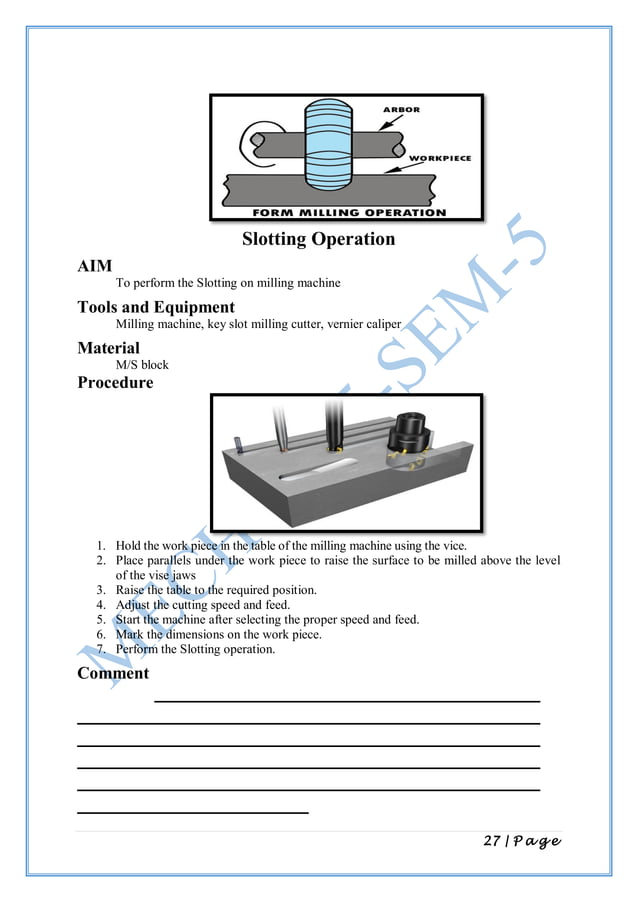 Machining technology lab manual mechanical.manufacturing technology 2 ...