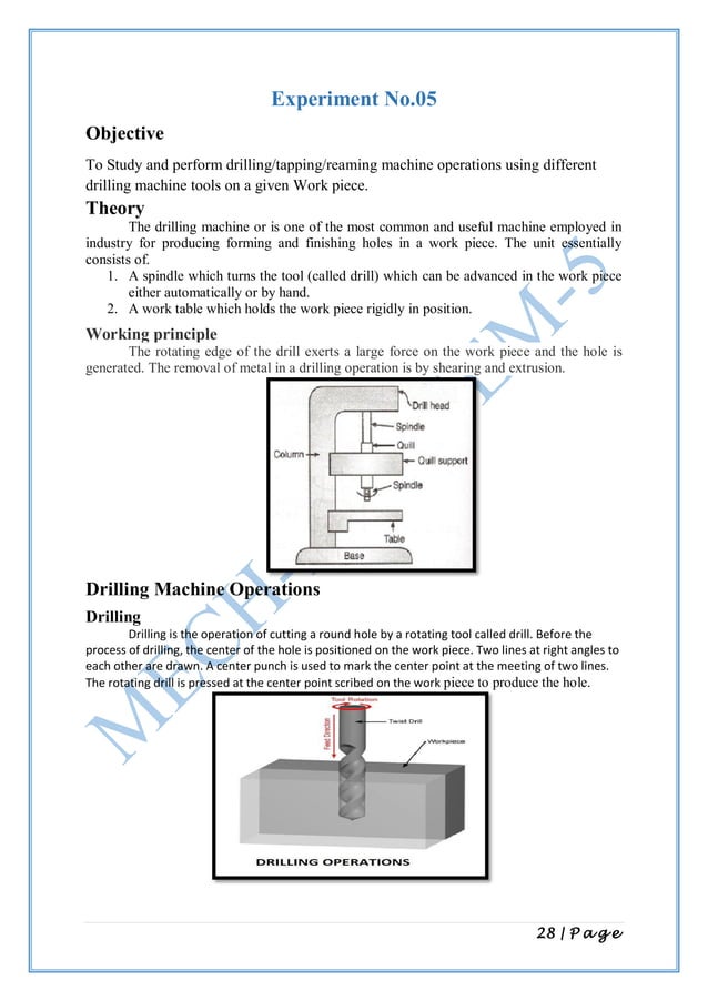 Machining technology lab manual mechanical.manufacturing technology 2 ...