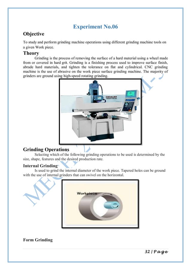 Machining technology lab manual mechanical.manufacturing technology 2 ...
