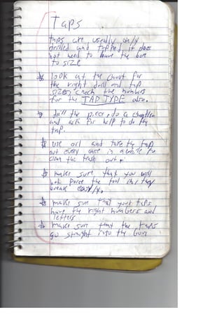 Machinist handbook handwritten notebook | PDF