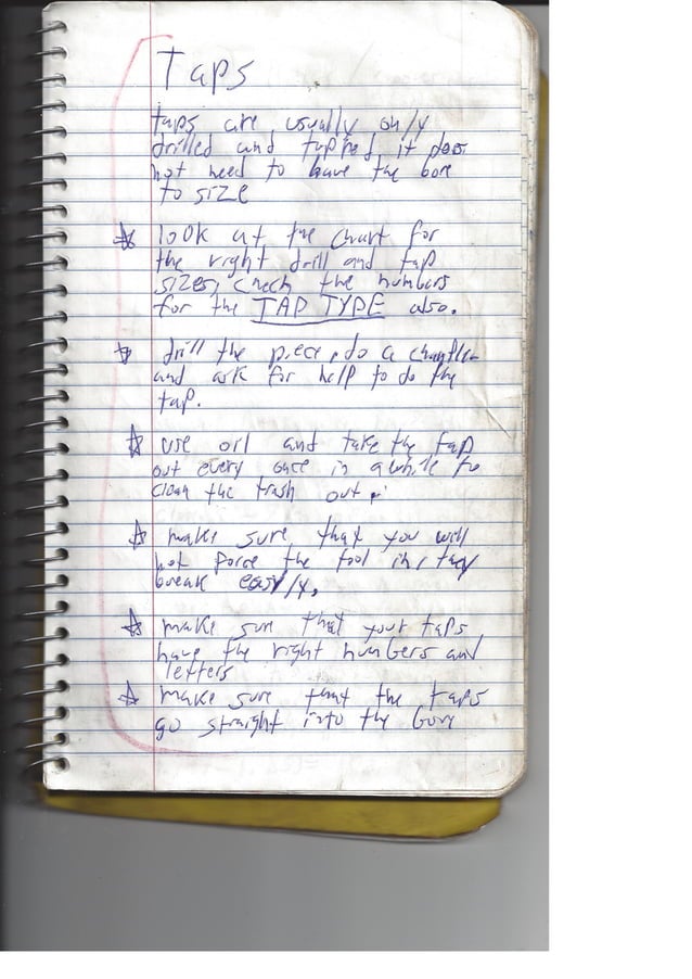 Machinist handbook handwritten notebook | PDF