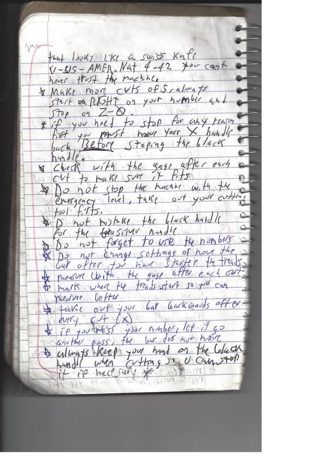 Machinist handbook handwritten notebook | PDF