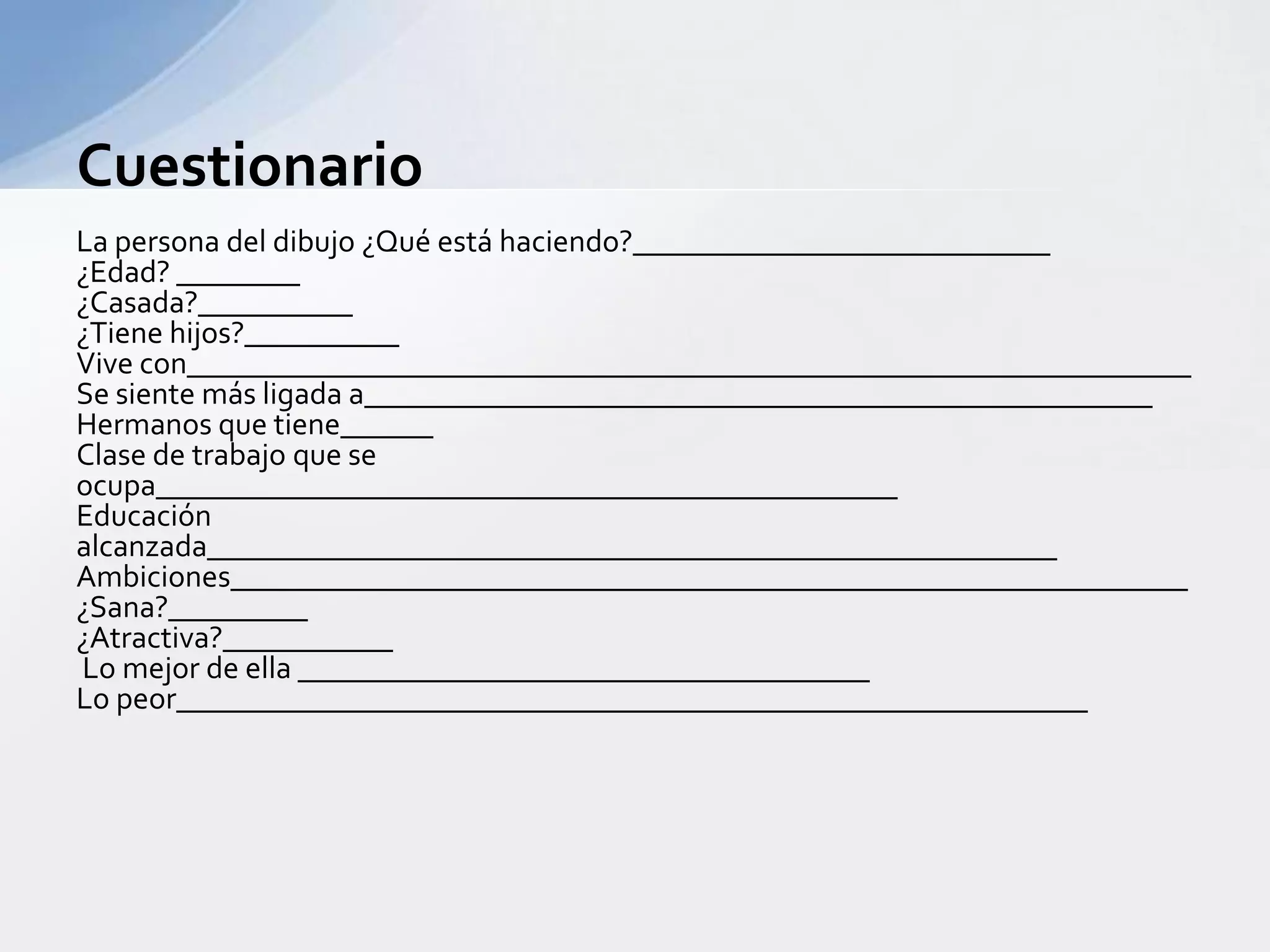 Test de dibujo de la figura humana de Machover. | PPTX