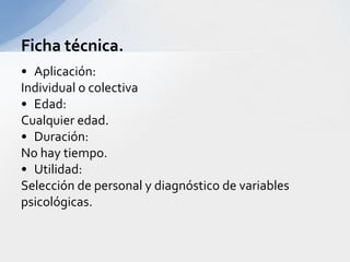 Test de dibujo de la figura humana de Machover. | PPTX